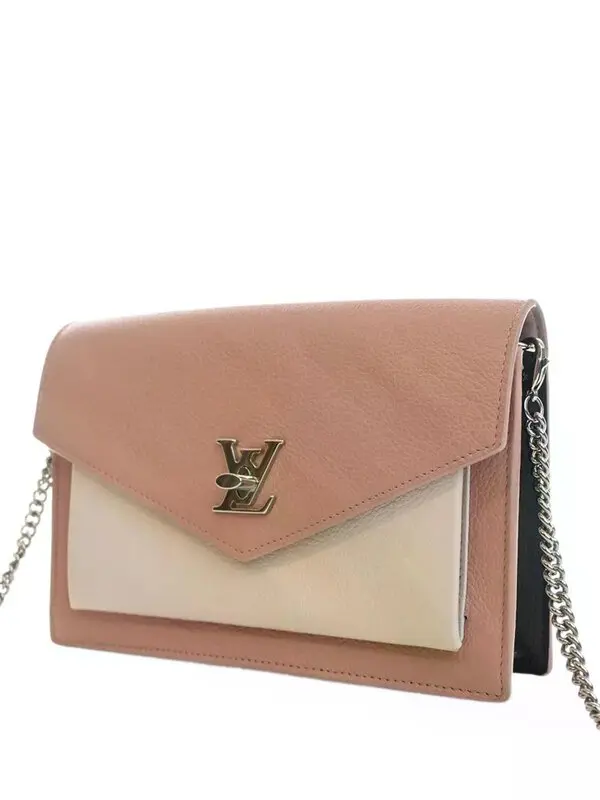 LOUIS VUITTON 2019 Bicolor Leather Mylockme Chain Pochette Crossbody Bag - Pink