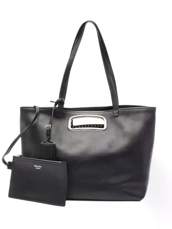 Prada 2010-2026 Leather Satchel Tote Bag - Black