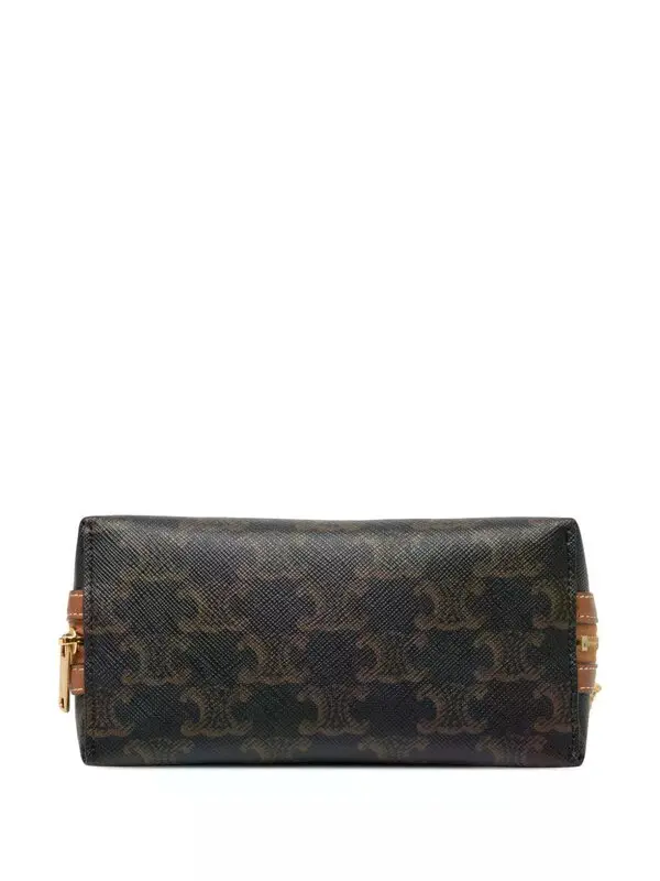 Celine Triomphe Coated Canvas Clutch On Chain Crossbody Bag