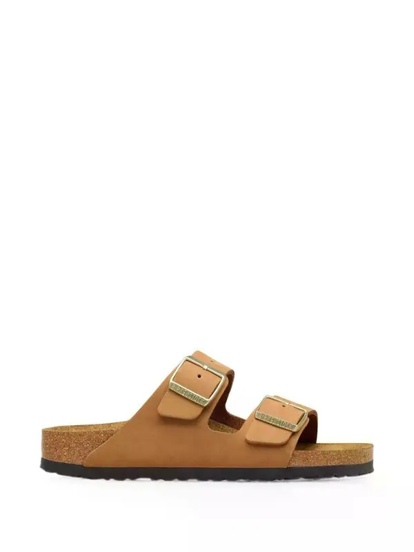 BIRKENSTOCK Arizona Nubuck Leather Sandals - Brown