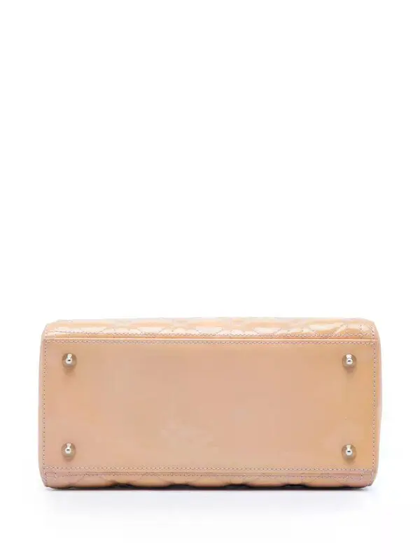 Dior 2014 Medium Patent Cannage Lady Satchel - Brown