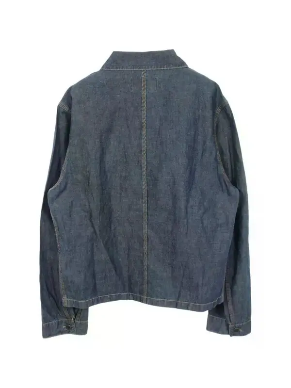 Prada Chambray Triangle Logo Denim Jacket