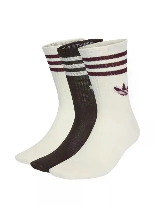 Adidas Logo-embroidered Striped Crew Socks