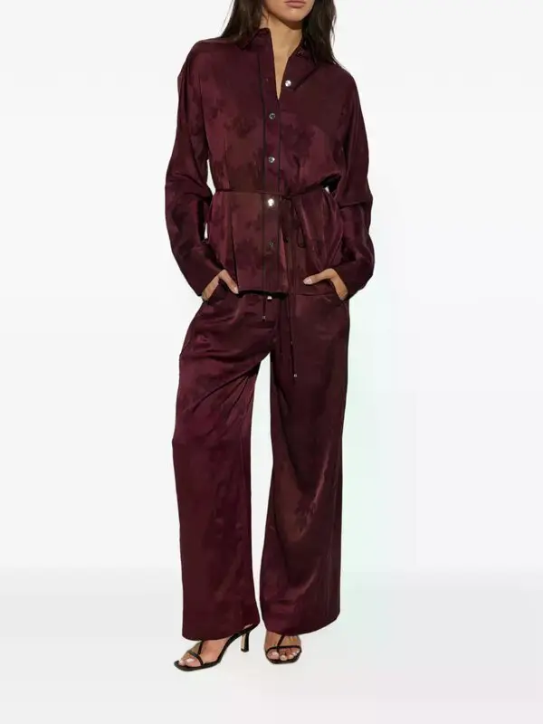 GANNI Floral-motif Trousers - Red
