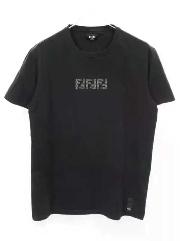 Fendi 2000s Ff Labyrinth Embroidery Short-sleeve T-shirt - Black