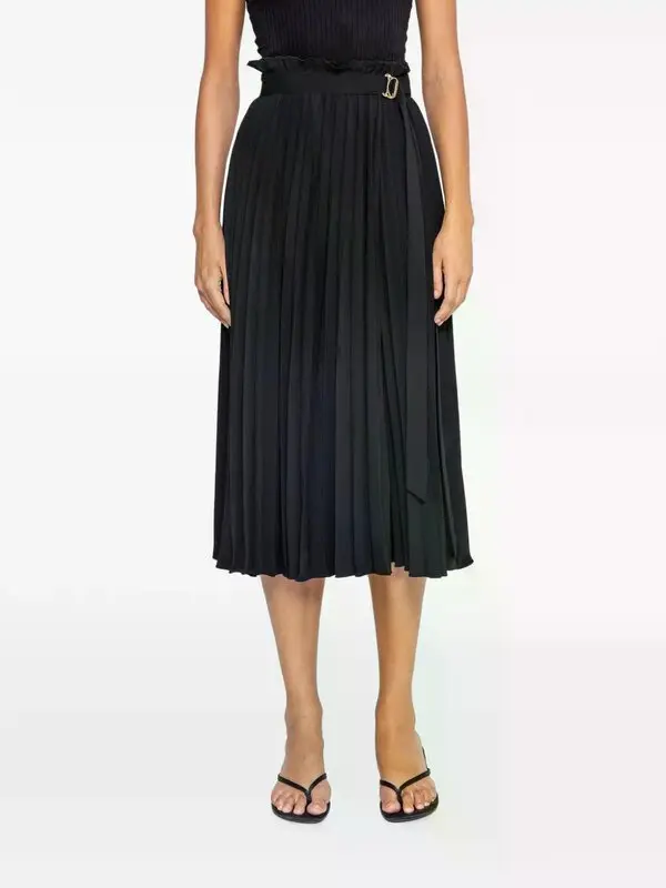 NISSA Pleated High-waisted Skirt - Black