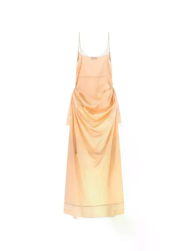 Magda Butrym Lace-trimmed Draped Dress - Orange