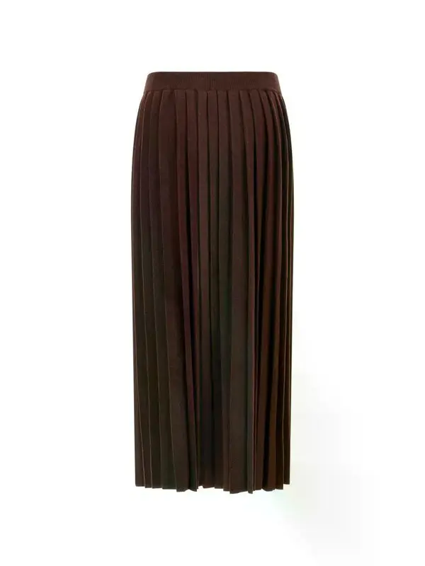 Fabiana Filippi Knitted Pleated Skirt - Brown