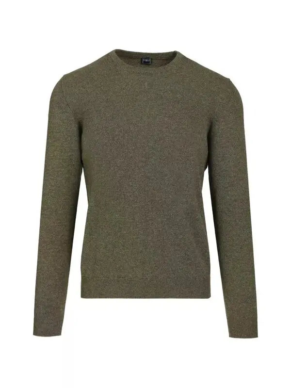 Fedeli Fine-knit Crew-neck Sweater - Green