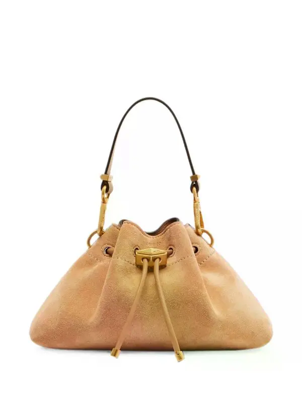 JIMMY CHOO Small Cinch Suede Shoulder Bag - Neutrals