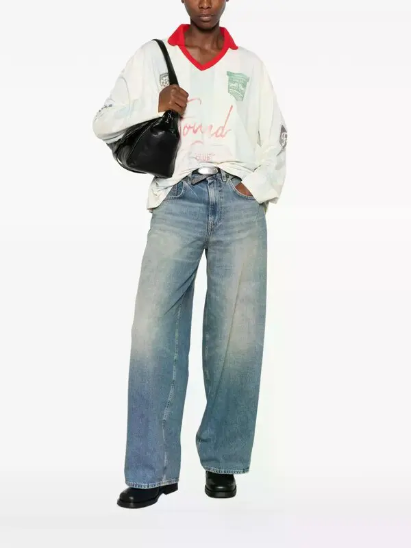 FOUND Striped Graphic Print T-shirt - Neutrals