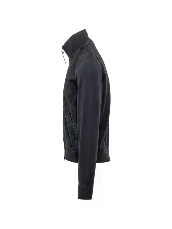 TOM FORD Suede-panelled High-neck Jacket