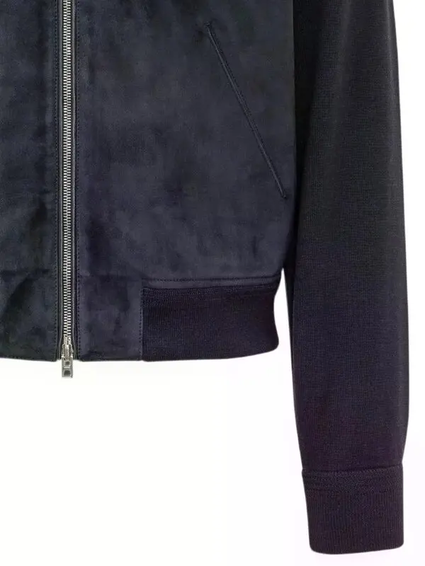 TOM FORD Suede-panelled High-neck Jacket