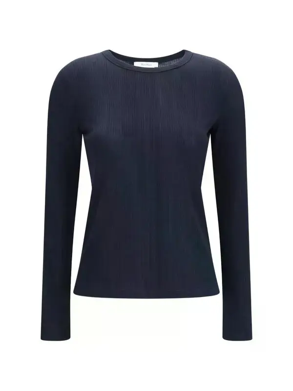 Max Mara Ribbed Long-sleeve T-shirt - Blue