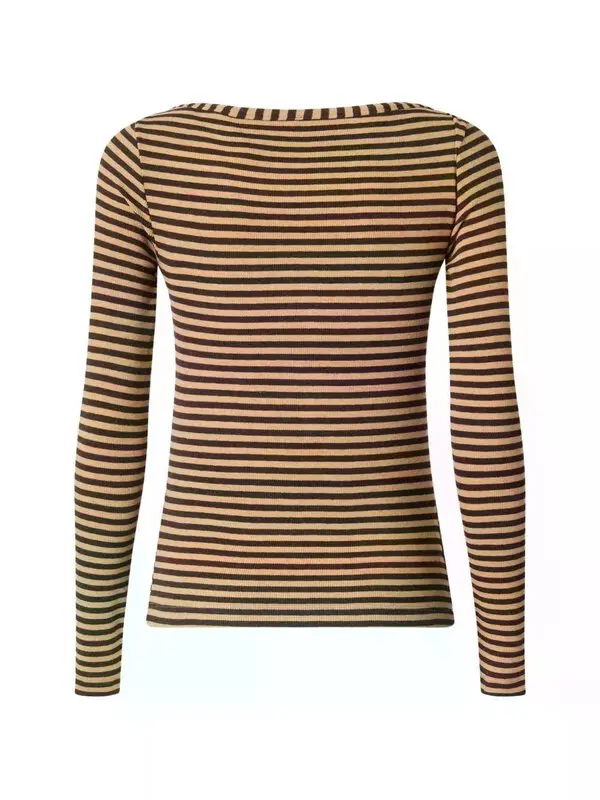 Pinko Striped Ribbed-knit T-shirt