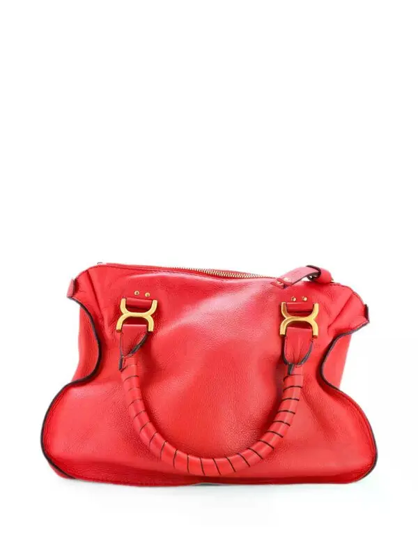 Chloé Marcie Leather Large Shoulder Bag - Red