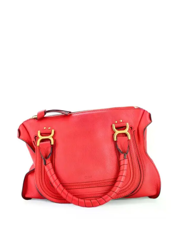 Chloé Marcie Leather Large Shoulder Bag - Red