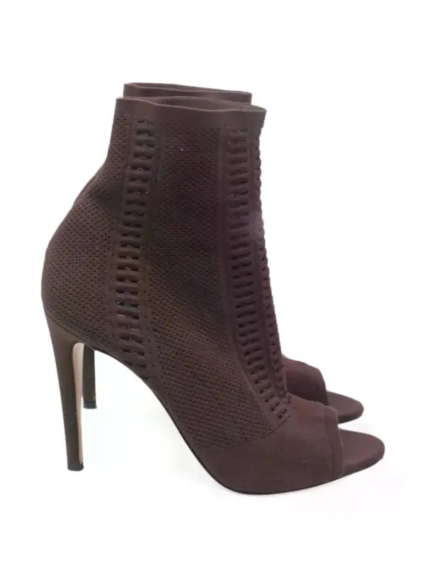 GIANVITO ROSSI Vires Stretch-knit Ankle Boots - Brown