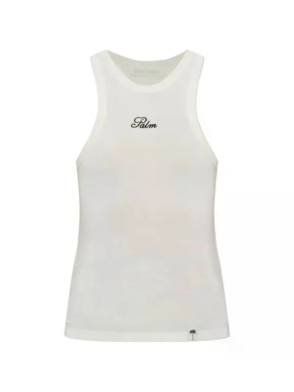 Palm Angels Embroidered-logo Tank Top - Neutrals