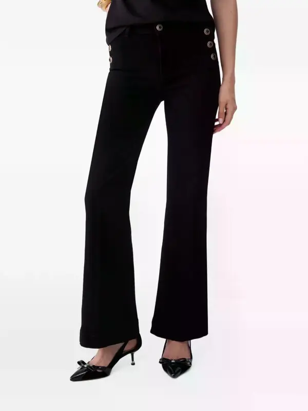 Liu Jo Flare Jeans With Jewel Buttons - Black