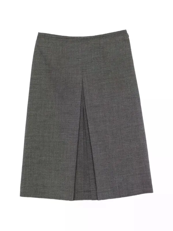 Prada Pleated Wool Skirt - Grey