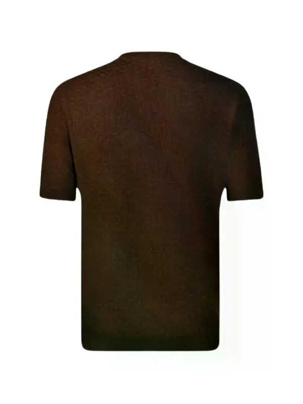 GRAN SASSO Short-sleeve Round-neck Top - Brown