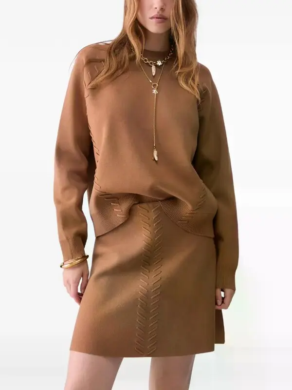 Liu Jo Boxy Sweater With Braided Details - Neutrals
