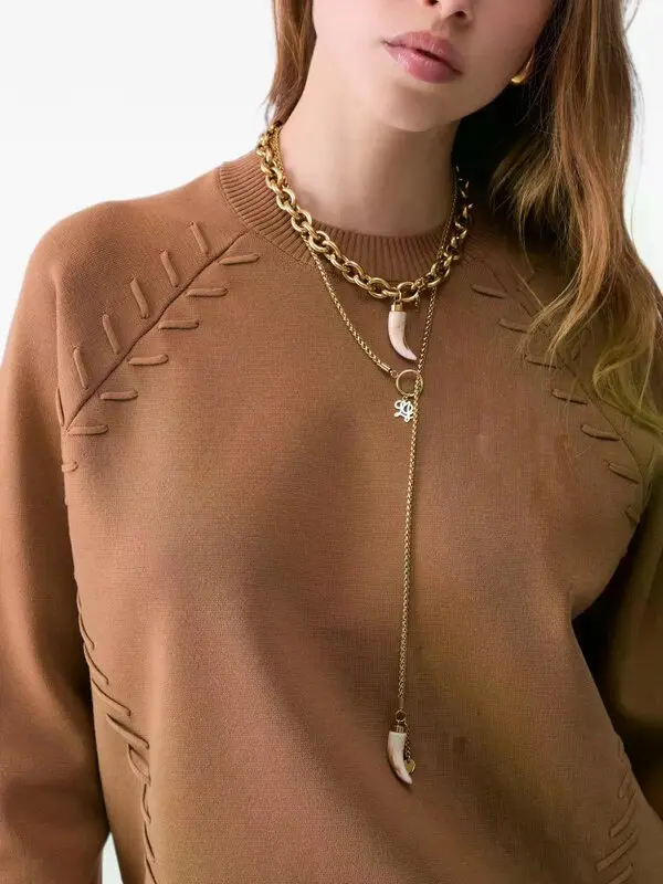 Liu Jo Boxy Sweater With Braided Details - Neutrals