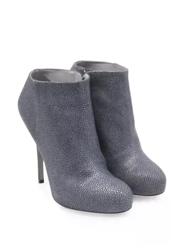 SERGIO ROSSI Shagreen-effect Ankle Boots