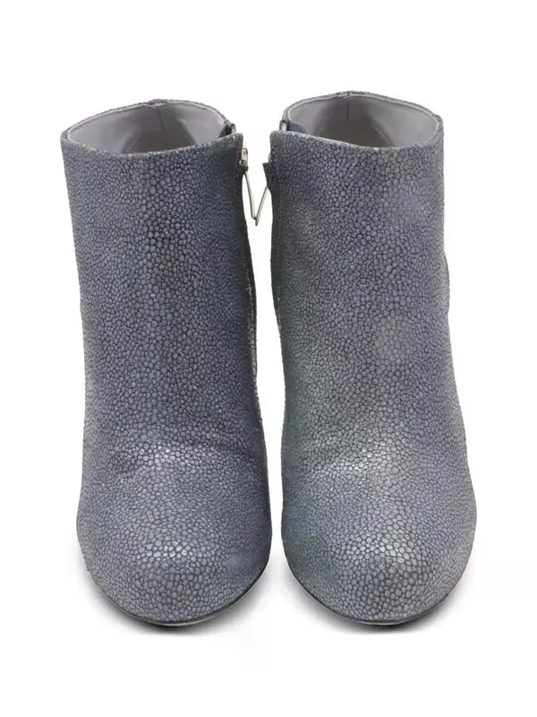 SERGIO ROSSI Shagreen-effect Ankle Boots