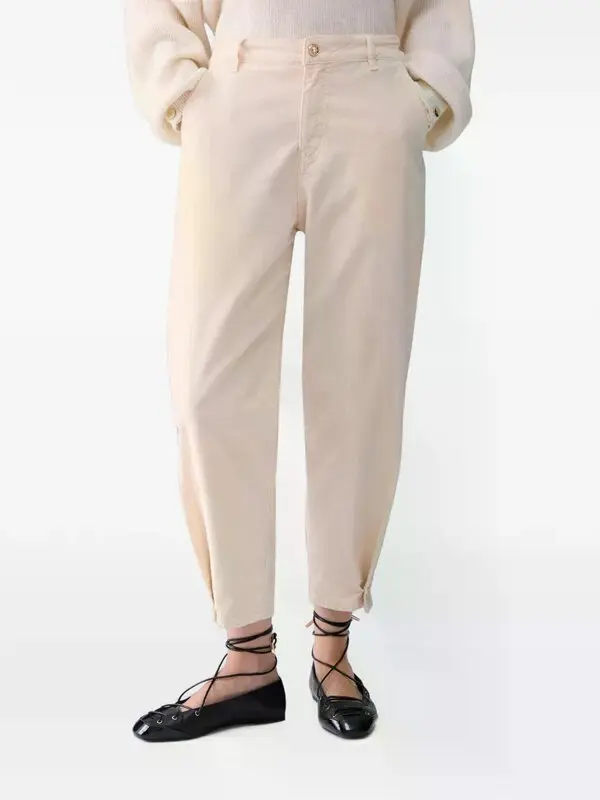 Liu Jo Boyfriend Velvet Trousers - Neutrals