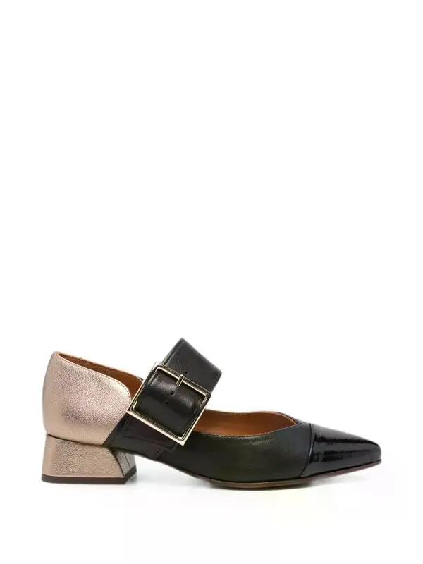 Chie Mihara Hebas Buckle-fastening Pointed-toe Pumps - Black