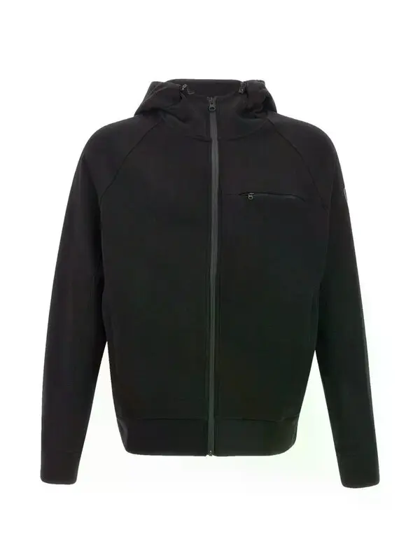 BLAUER. Raglan-sleeve Zip-up Hoodie - Black