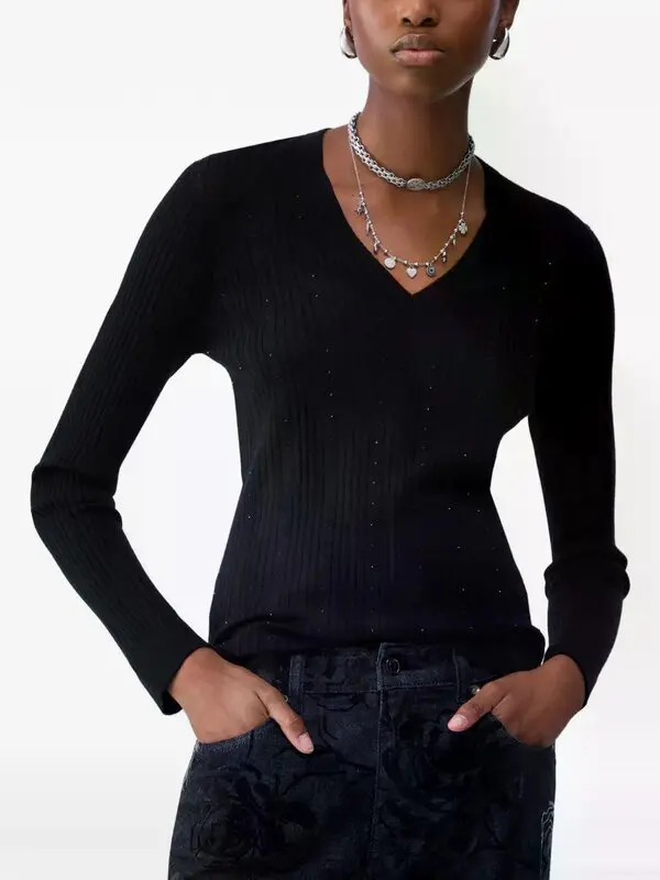 Liu Jo Wool Sweater With V-neck