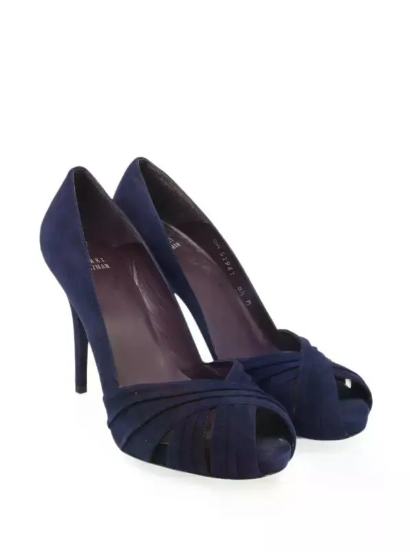 STUART WEITZMAN Peep-toe Suede Pumps - Blue