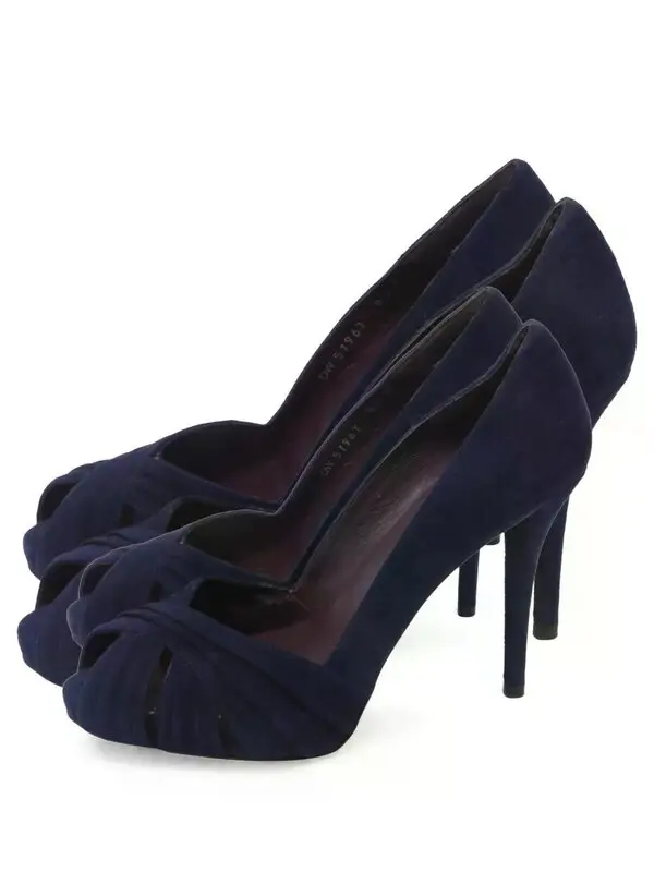 STUART WEITZMAN Peep-toe Suede Pumps - Blue