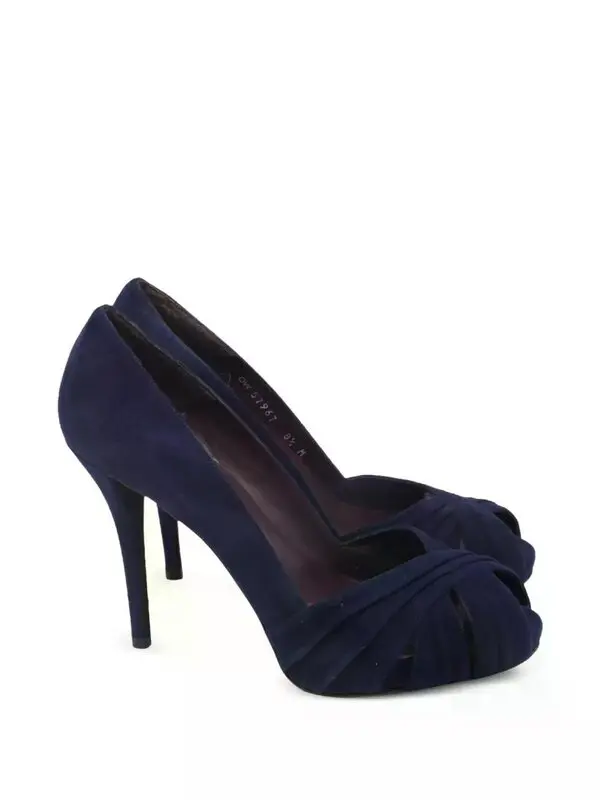 STUART WEITZMAN Peep-toe Suede Pumps