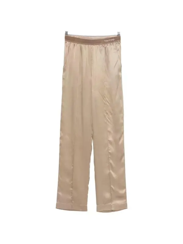 TOM FORD Logo-waistband Trousers - Neutrals