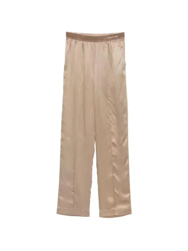 TOM FORD Logo-waistband Trousers - Neutrals