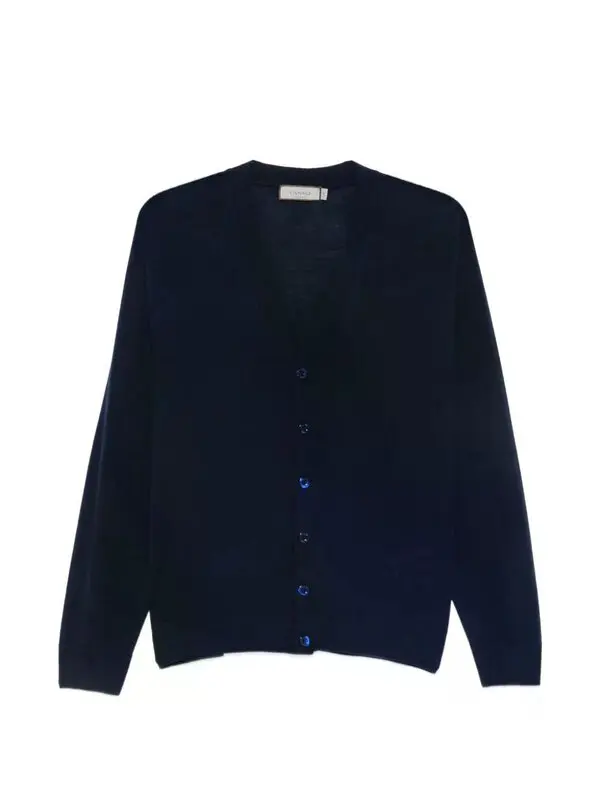Canali Button-fastening V-neck Cardigan - Blue
