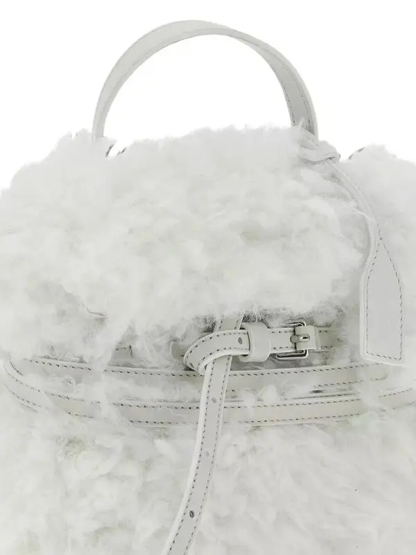 Moschino Small Tie Me Shearling Tote Bag