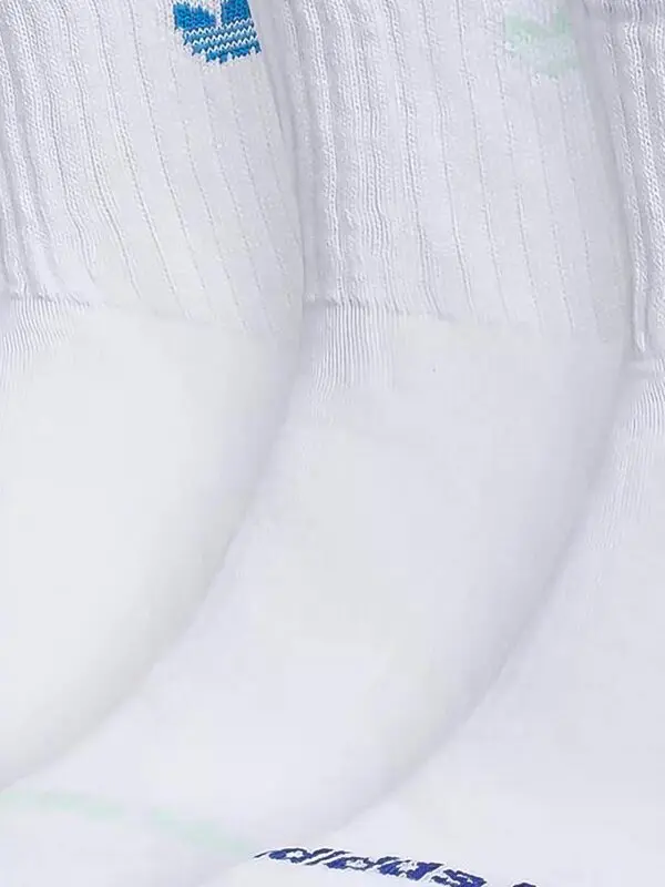 Adidas Trefoil Ribbed-knit Crew Socks Pack Of Three