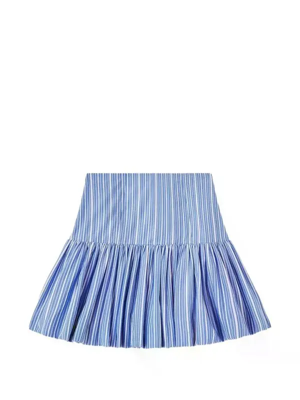GANNI Striped-pattern Tiered Mini Skirt - Blue