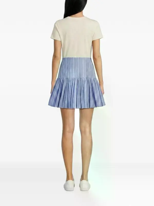 GANNI Striped-pattern Tiered Mini Skirt