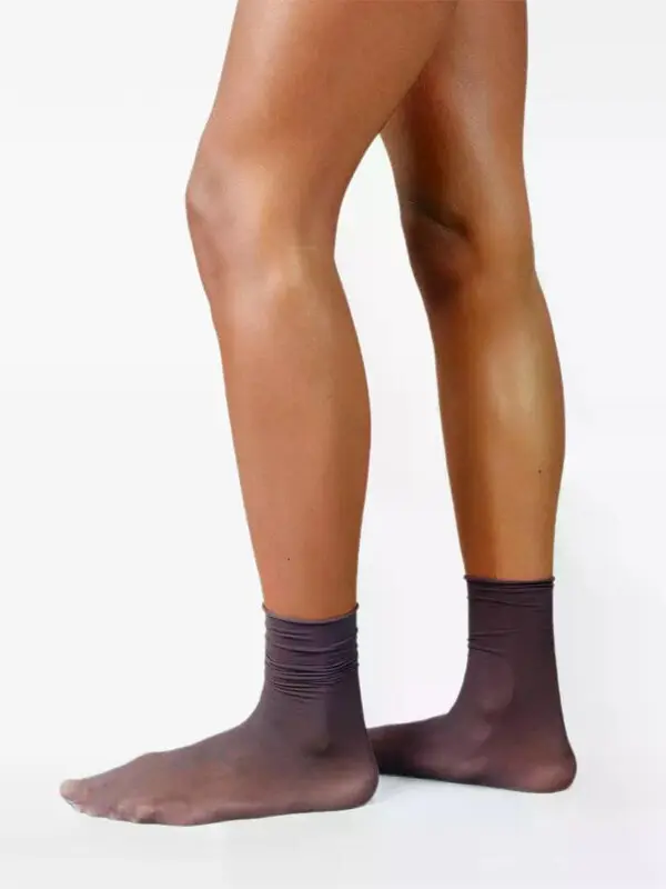 Swedish Stockings Lina Polka-dot Sheer Socks - Brown