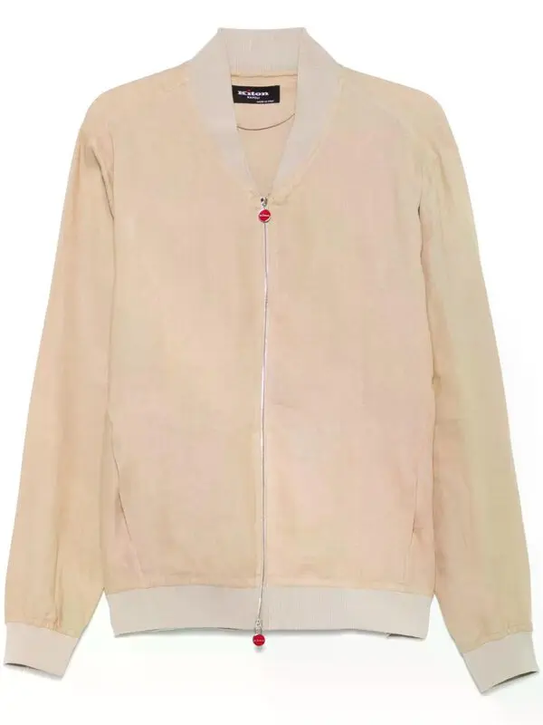 Kiton Linen Bomber Jacket - Neutrals