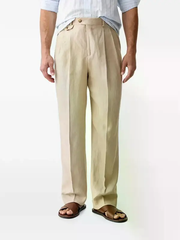Gant Linen Tailored Trousers - Neutrals