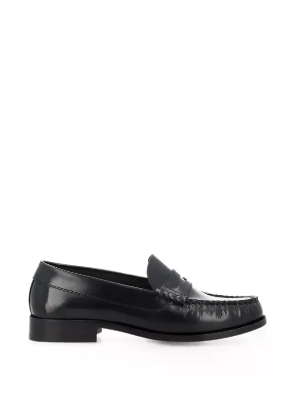 ALOHAS Rivet Penny-slot Leather Loafers - Black