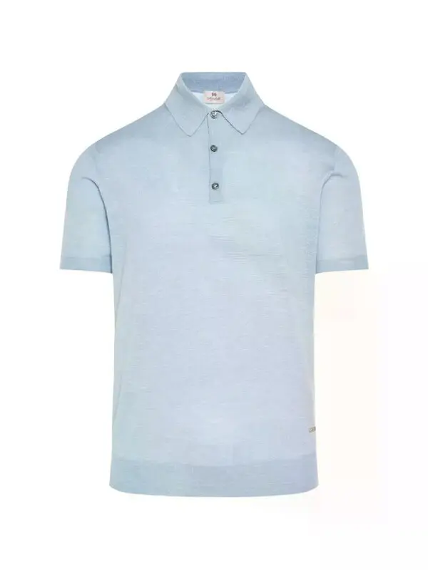 MANDELLI Short-sleeve Polo Shirt - Blue