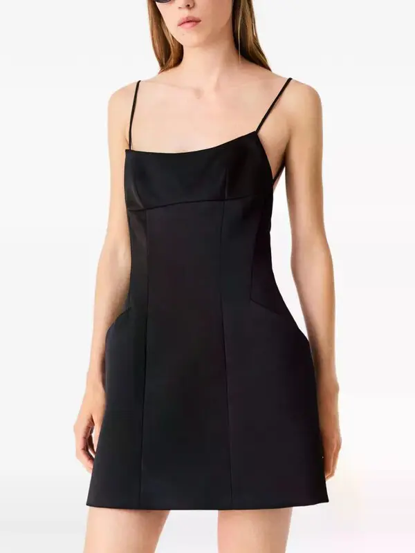 Maje Embellished Square Neck Mini Dress - Black
